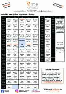 Timetable – Prime Acrobatics